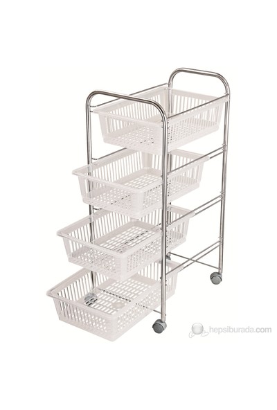 Ece Metal 4 Plastik Raflı Sebzelik