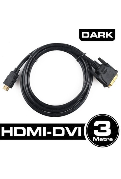 Dark 3m (24+1) DVI - HDMI Çift Yönlü Görüntü Bağlantı Kablosu (DK-CB-DVIXHDMIL300) Dark 3m (24+1) DVI - HDMI Çift Yönlü Görüntü Bağlantı Kablosu (DK-CB-DVIXHDMIL300)