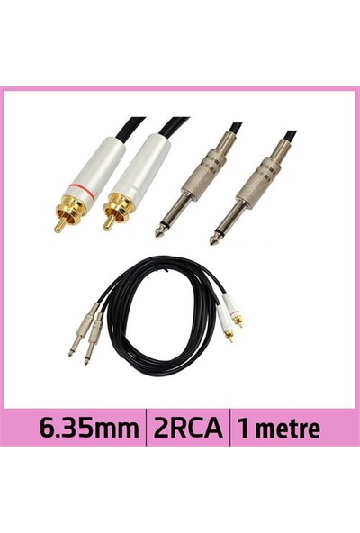 Ti-Mesh 2 X 6.35Mm Mono 2 Rca Aux Ses Kablosu - 1M