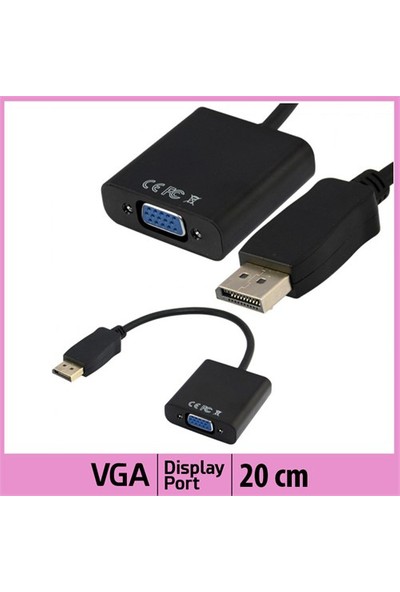 Ti-Mesh Displayport To Vga Kablo Hdtv Pc - 20Cm Ti-Mesh Displayport To Vga Kablo Hdtv Pc - 20Cm