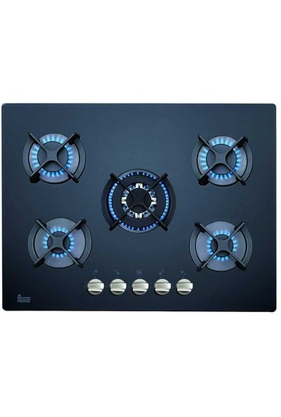 Teka HF LUX 70 5G AI AL TR CI Ankastre Kristal Wok Gözlü Cam Gazlı Ocak Döküm Izgara Siyah 70 cm 40229048