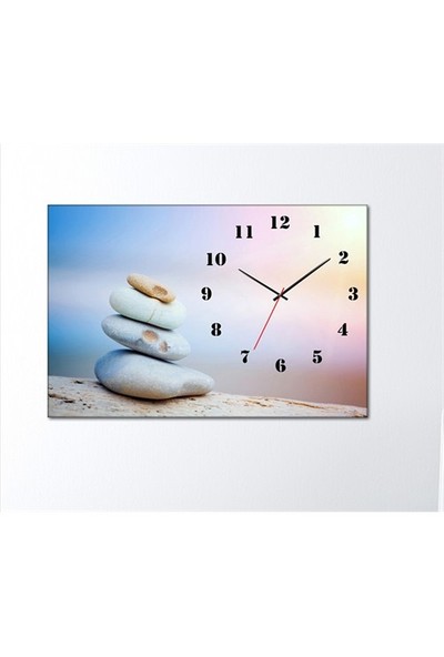 Tabloshop - Taşlar Canvas Tablo Saat - 45X30cm Tabloshop - Taşlar Canvas Tablo Saat - 45X30cm