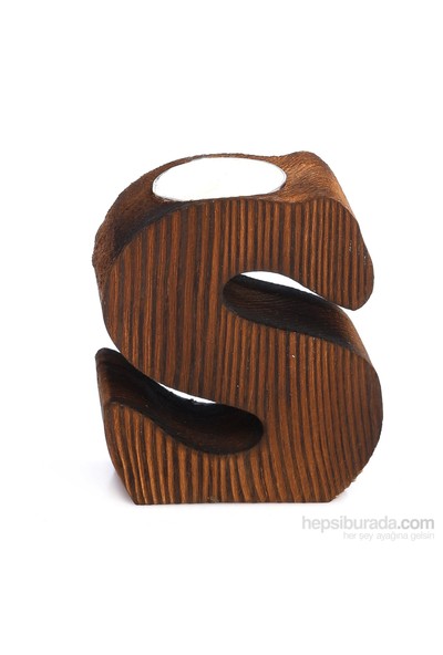 Dessen Ahşap Dekoratif S Harfi Mumluk Dessen Ahşap Dekoratif S Harfi Mumluk