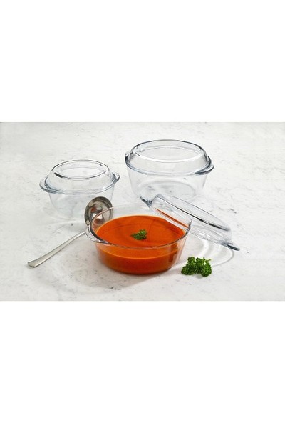 Paşabahçe Borcam Kapaklı Tencere 3'Lü Set