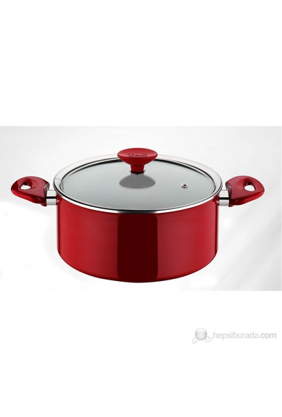 Taç Kırmızı Beyaz Seramik Derin Tencere 26 cm Taç Kırmızı Beyaz Seramik Derin Tencere 26 cm