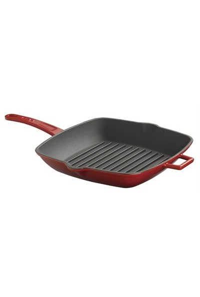 Lava Izgara Tava 26X26 Cm. Metal Saplı Kırmızı Lava Izgara Tava 26X26 Cm. Metal Saplı Kırmızı