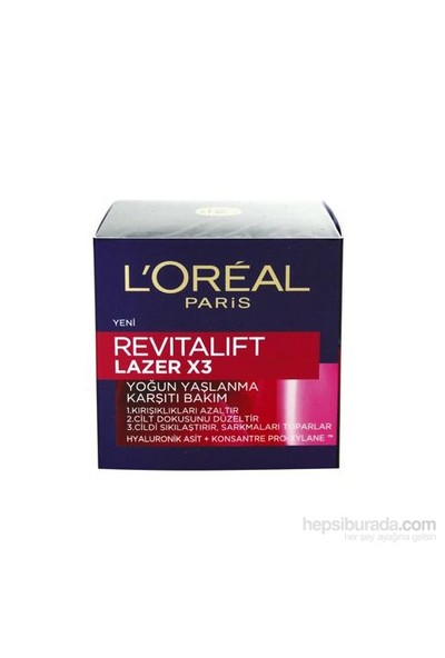 L'Oréal Paris Revıtalift Lazer X3 Yaşlanma Karşıtı Gündüz Bakım Kremi 50 Ml