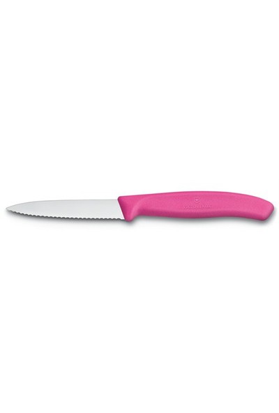 Victorinox 8Cm Soyma Bıçağı (Testere Ağızlı) - Pembe Victorinox 8Cm Soyma Bıçağı (Testere Ağızlı) - Pembe