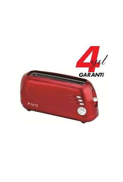 King K-192 Rosso Ekmek Kızartma Makinesi Kırmızı
