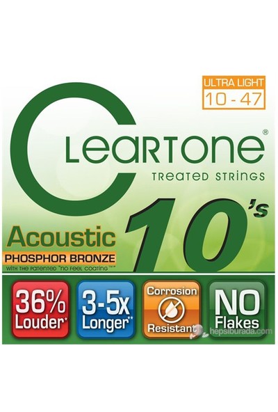 Cleartone Phos-Bronze Ultra Light (10-47) Akustik Gitar Teli