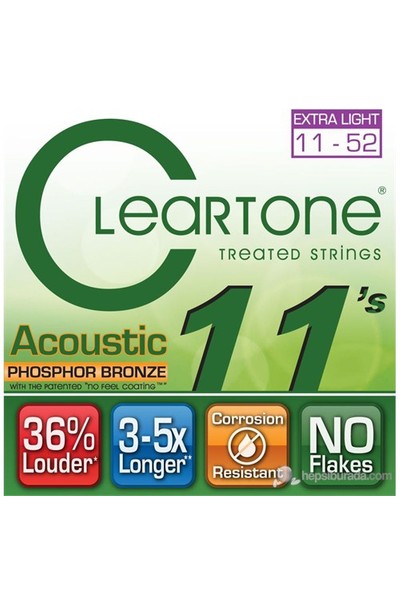 Cleartone Phos-Bronze Custom Light (11-52) Akustik Gitar Teli Cleartone Phos-Bronze Custom Light (11-52) Akustik Gitar Teli