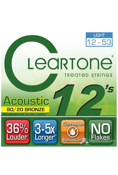 Cleartone 80/20 Bronze Light (12-53) Akustik Gitar Teli