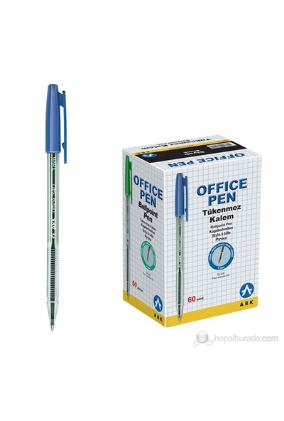 Ark Ofis Tükenmez Kalem Şeffaf Gövdeli Mavi 60'lı Kutu Ark Ofis Tükenmez Kalem Şeffaf Gövdeli Mavi 60'lı Kutu