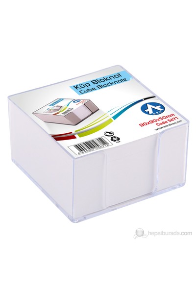 Ark Plastik Küp Bloknot 8,5x8,5 cm + Kağıt