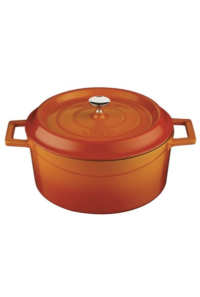 Lava Yuvarlak Tencere - Çap(Ø)24 cm. Turuncu Lava Yuvarlak Tencere - Çap(Ø)24 cm. Turuncu