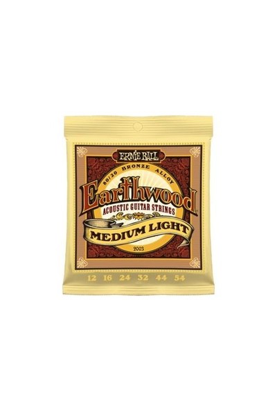 Ernie Ball P02003 Earthwood Medium Light 80/20 Bronze 0.12 - 0.54 Akustik Gitar Teli Ernie Ball P02003 Earthwood Medium Light 80/20 Bronze 0.12 - 0.54 Akustik Gitar Teli