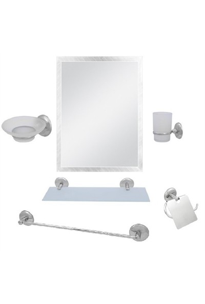 Alper 6 Parça Ayna Seti Kare Ayna Uzun Havluluk