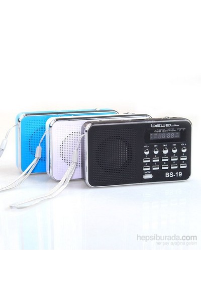 Bewell BS19 USB Mini Radio ve MP3 Çalar Hoparlör (Siyah)