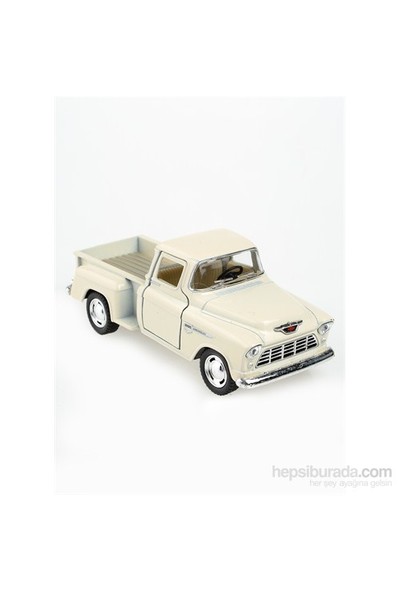 Kinsmart 1955 Chevy Stepside Pick-Up Çek Bırak 1/32 Die Cast Model Araç Beyaz Kinsmart 1955 Chevy Stepside Pick-Up Çek Bırak 1/32 Die Cast Model Araç Beyaz