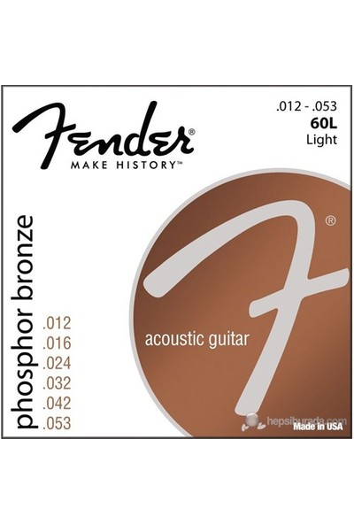 Fender Phos. Brnz. Acout. Guit. Strngs Ball End 60 Akustik Gitar Teli Fender Phos. Brnz. Acout. Guit. Strngs Ball End 60 Akustik Gitar Teli
