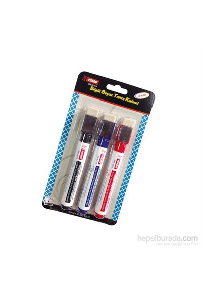 Mikro 6015 Silgili Tahta Kalemi 3'lü Mikro 6015 Silgili Tahta Kalemi 3'lü