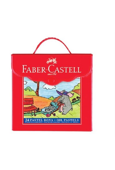 Faber-Castell Plastik Çantalı Tutuculu Pastel Boya 24 Renk (5281125125)