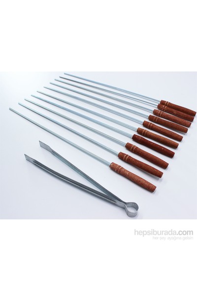 Akt Maşa Ağaç Saplı Barbekü Mangal İçin 10 Lu Şiş 41 Cm 422354 Akt Maşa Ağaç Saplı Barbekü Mangal İçin 10 Lu Şiş 41 Cm 422354