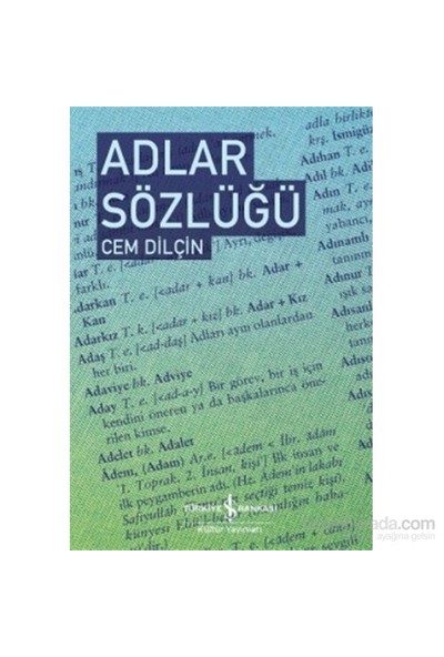 Adlar Sözlüğü-Cem Dilçin