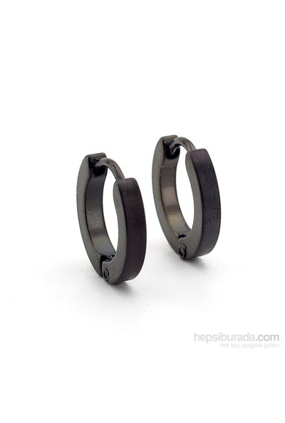 Solfera İnce Siyah Renk Halka Küpe E203