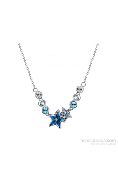 Monemel Mavi Swarovski® Taşlı Yıldız Kolye
