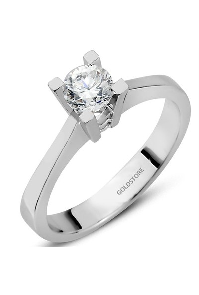 Goldstore 0.50 Ct F Color (Nadir Beyaz) Pırlanta Tektaş Yüzük Drs39773 Goldstore 0.50 Ct F Color (Nadir Beyaz) Pırlanta Tektaş Yüzük Drs39773