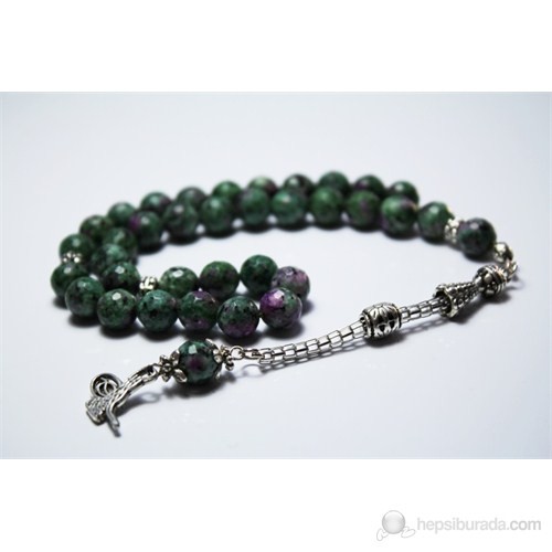 Yörem Yakut-Zümrüt Rengi Akik Taşı Tesbih 9 mm Faset Kesim Fiyatı