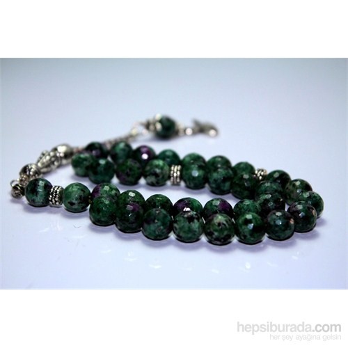 Yörem Yakut-Zümrüt Rengi Akik Taşı Tesbih 9 mm Faset Kesim Fiyatı