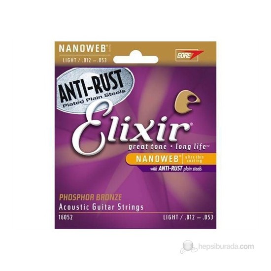 Elixir 16052 Nanoweb Phosphor Bronze Akustik Gitar Teli Fiyatı