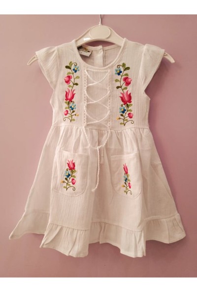 Zehria Şile Bezi Otantik Rahat Kız Çocuk Elbise