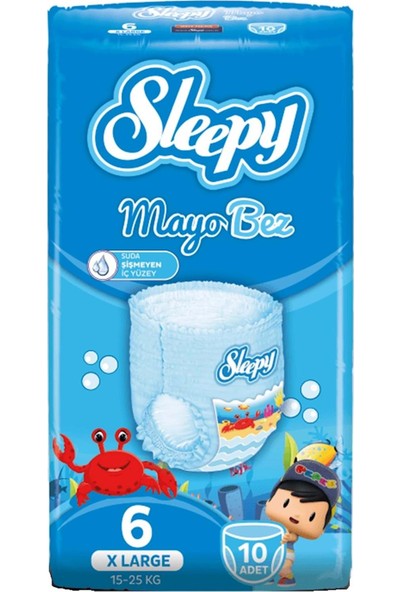 Sleepy Mayo Külot Bez No 6 (15-25 Kg) Xlarge 10 'lu Sleepy Mayo Külot Bez No 6 (15-25 Kg) Xlarge 10 'lu
