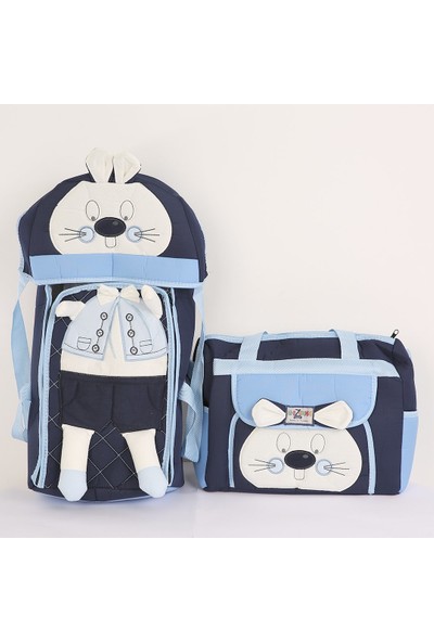 Birdolumarka Tavşan Kabartmalı Mavi Lacivert 2'li Bebek Taşıma Seti Birdolumarka Tavşan Kabartmalı Mavi Lacivert 2'li Bebek Taşıma Seti