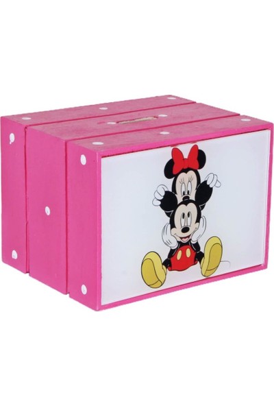 Hediyekanalı LED Işıklı Kumbara Minnie Mouse Mickey Mouse Tasarımlı Puantiyeli Pembe Kumbara Hediyekanalı LED Işıklı Kumbara Minnie Mouse Mickey Mouse Tasarımlı Puantiyeli Pembe Kumbara