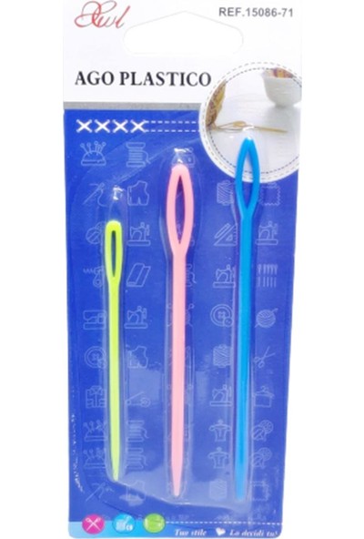 Ago Yün Iğnesi 3 Adetli Set Plastik