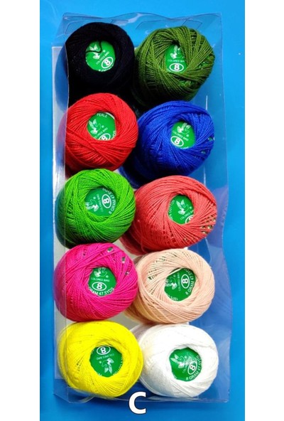 Colored Bird Koton Perle No 8 Etamin Nakış Ipi Ipliği 10LU Set Colored Bird Koton Perle No 8 Etamin Nakış Ipi Ipliği 10LU Set