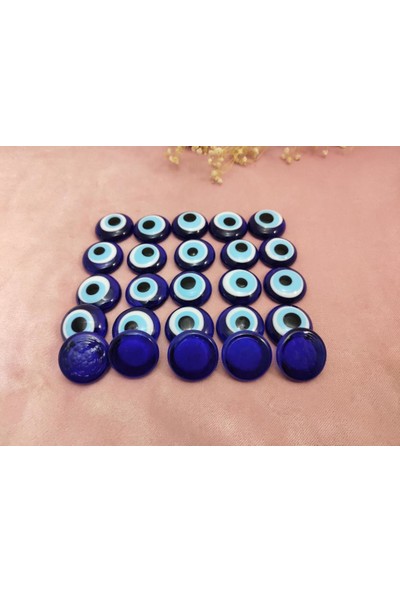 Hd Marketim Deliksiz Nazar Boncuğu 25 Adet 3 cm Cam Nazarlık El Işi Süsleme Dekoratif Nazar