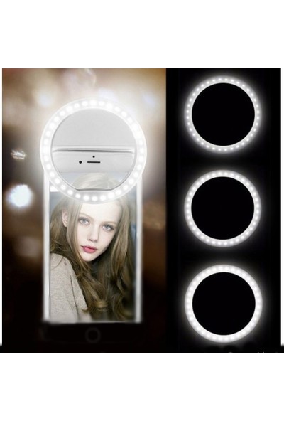 Andela 3 Kademeli Cep Telefonu Işıklı Selfie Işığı LED Halka (Usb Şarjlı)