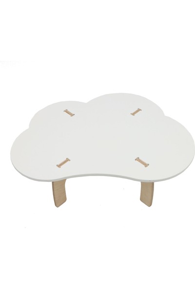 Junko Klou Ahşap 0-6 Yaş Çocuk Oyun ve Aktivite Etkinlik Masası - Beyaz