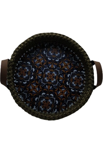 Minxshops El Örgüsü Ahşap Plakalı Sunum Tepsisi