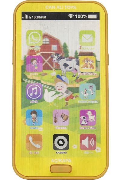 Toys Dokunmatik Oyuncak Telefon Sesli Işıklı Müzikli Sarı Toys Dokunmatik Oyuncak Telefon Sesli Işıklı Müzikli Sarı
