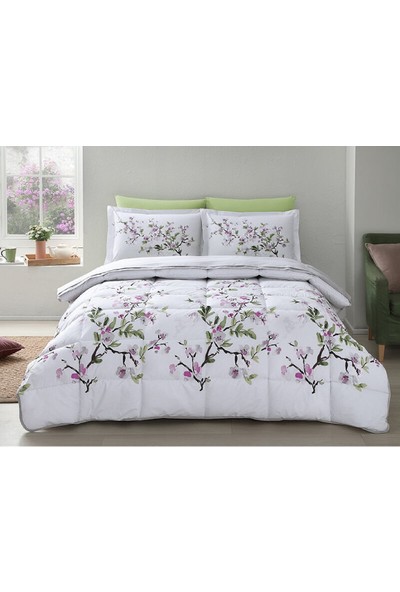 Özdilek Petunia Gri Çift Kişilik Uyku Seti