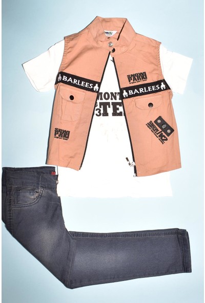 Babali Spor Yelekli,t-Shirt ve Kot Pantolon Çocuk Takım