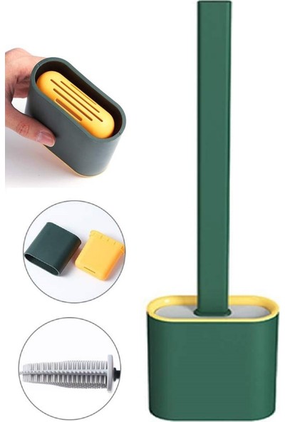 Sas Silikon Banyo Tuvalet Klozet Temizleme Fırçası ve Tutucu Set Yeşil S-571 Sas Silikon Banyo Tuvalet Klozet Temizleme Fırçası ve Tutucu Set Yeşil S-571