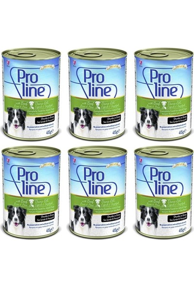 Pro Line Proline Dana Etli, Ciğerli, Bezelyeli Konserve Köpek Maması 415 G x 6 Adet Pro Line Proline Dana Etli, Ciğerli, Bezelyeli Konserve Köpek Maması 415 G x 6 Adet