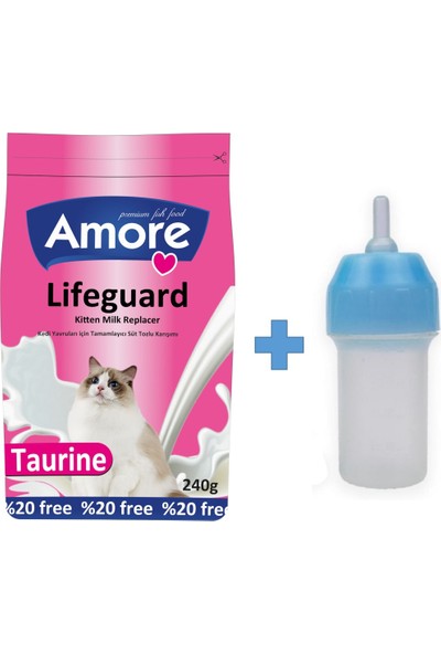 Amore Lifeguard Yavru Kedi Süt Tozu 240GR + Biberon 40ML Amore Lifeguard Yavru Kedi Süt Tozu 240GR + Biberon 40ML